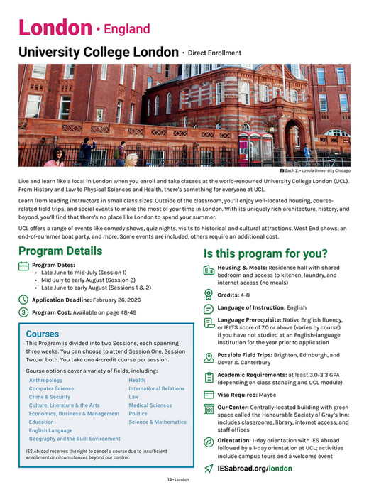 IES Abroad - Study & Intern Abroad - Summer Programs - Page 14-15